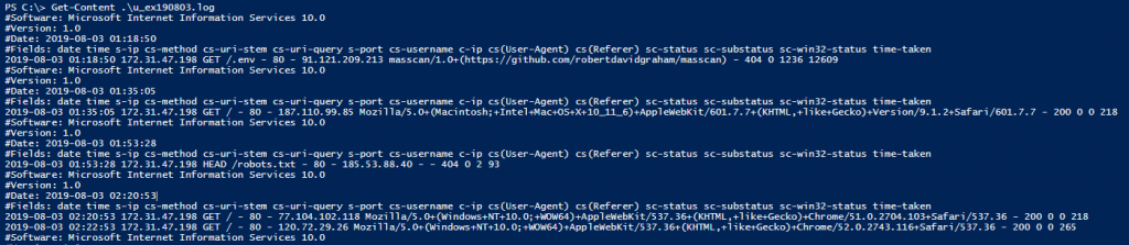 Parsing IIS Logs - Cyber Fibers